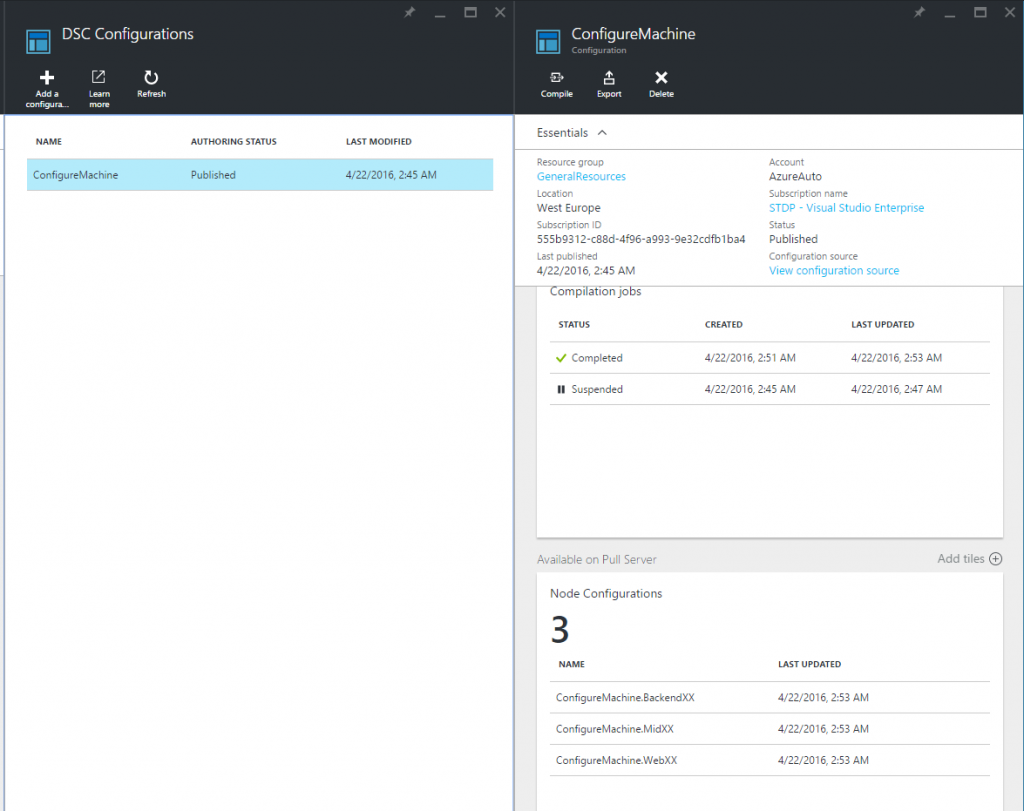 Using PowerShell DSC in Azure